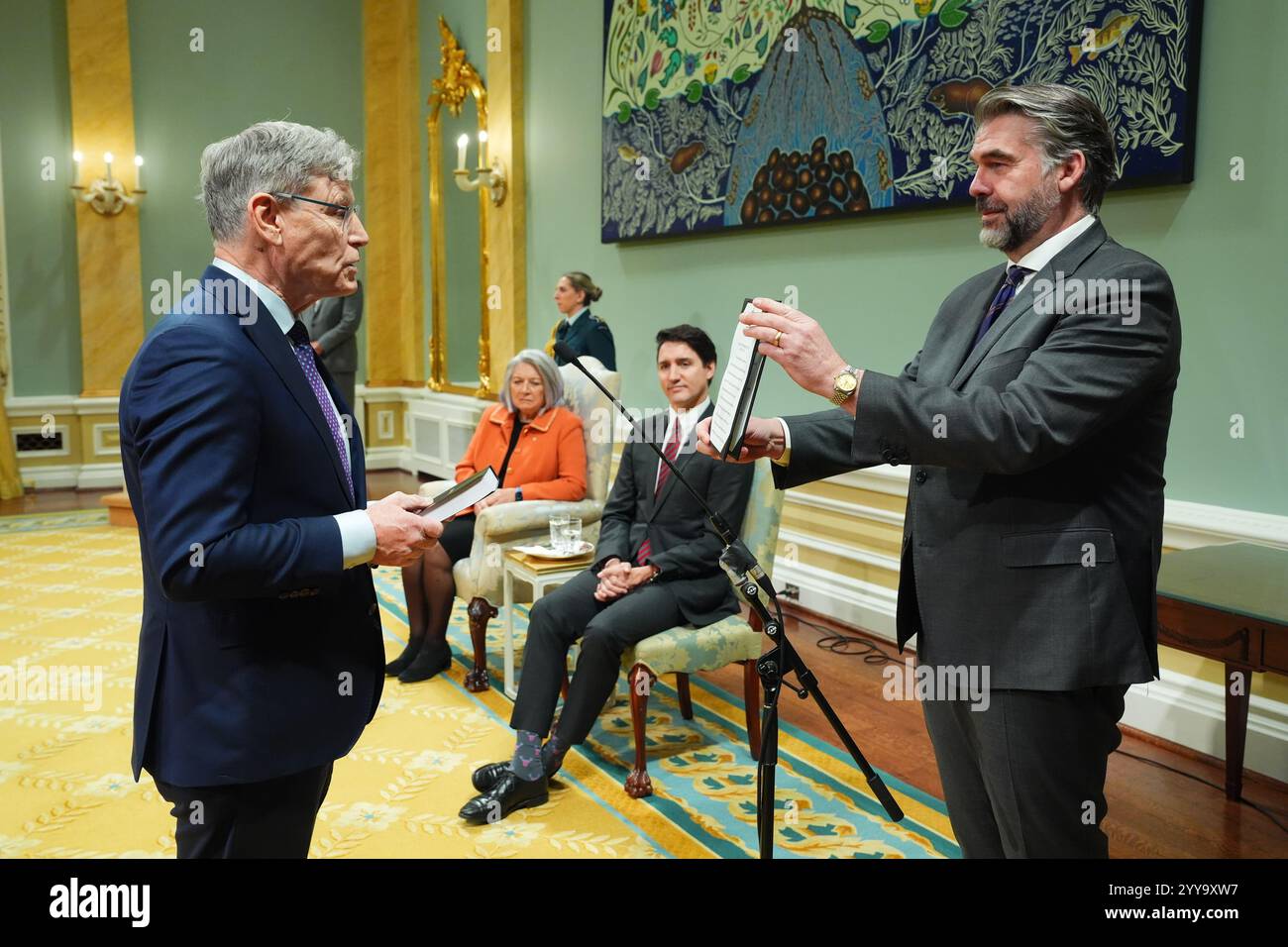 Ottawa, Canada. 20th Dec, 2024. Minister of Sport Terry Duguid is sworn ...