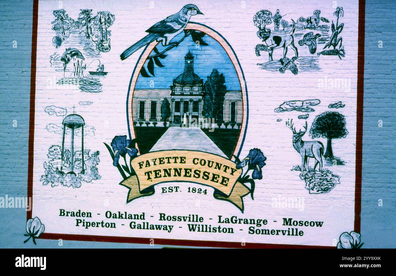 Mural in Tennessee, USA, cca. 1994 Stock Photo - Alamy