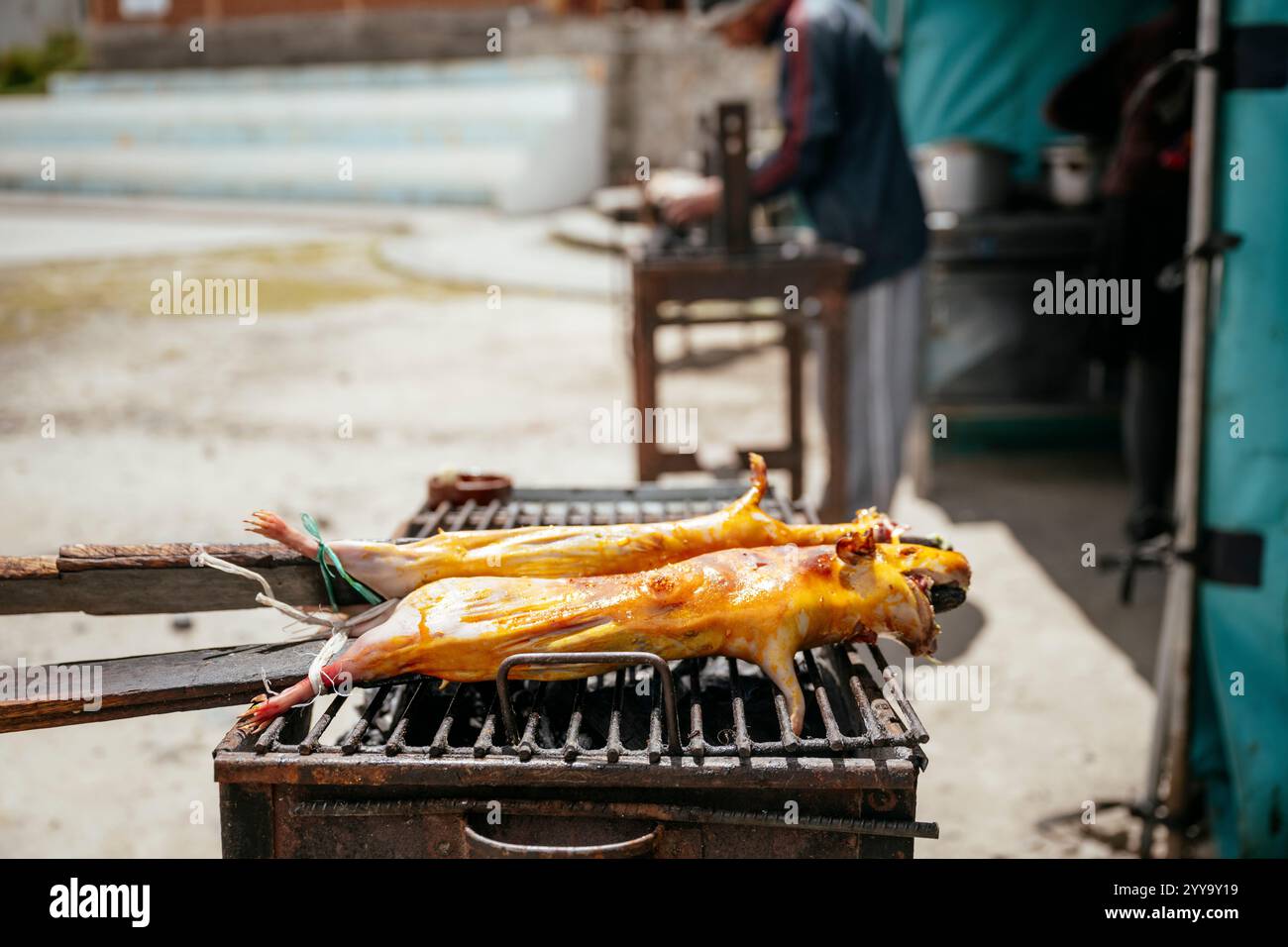 Cuy (Guinea pig) on bbq, Quilotoa, Cotopaxi Province, Ecuador Stock ...
