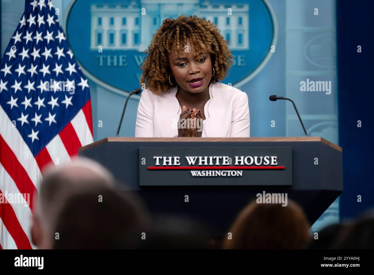 White House press secretary Karine Jean-Pierre speaks during the daily ...