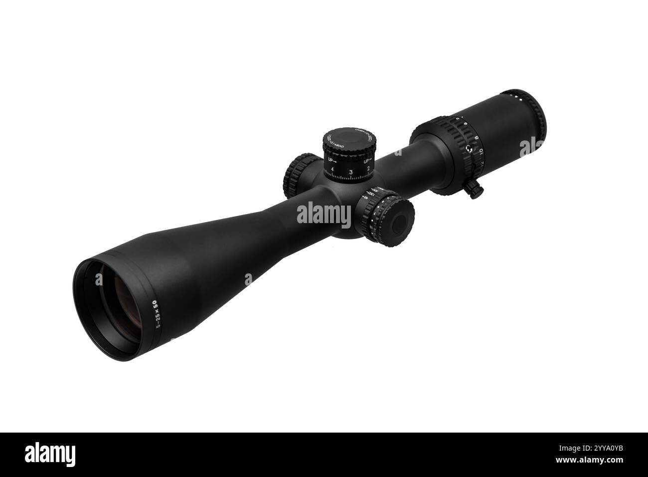 High-quality rifle scope with adjustable turrets, black matte finish ...