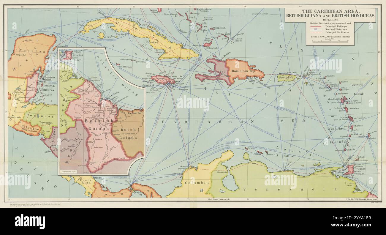 Caribbean map historical hi-res stock photography and images - Alamy
