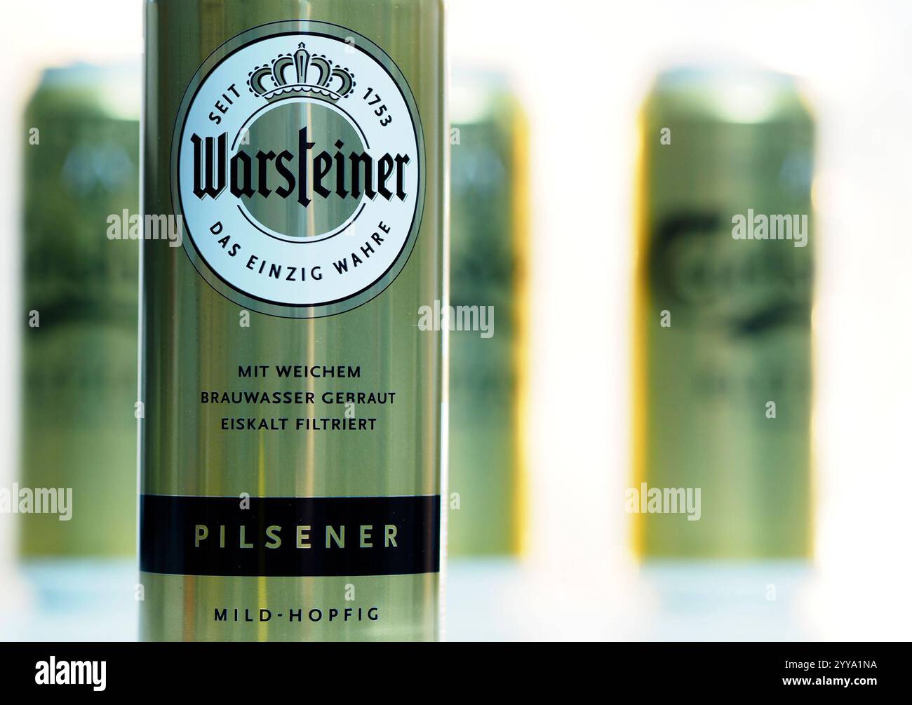 Germany. 20th Dec, 2024. In this photo illustration, a Warsteiner beer ...