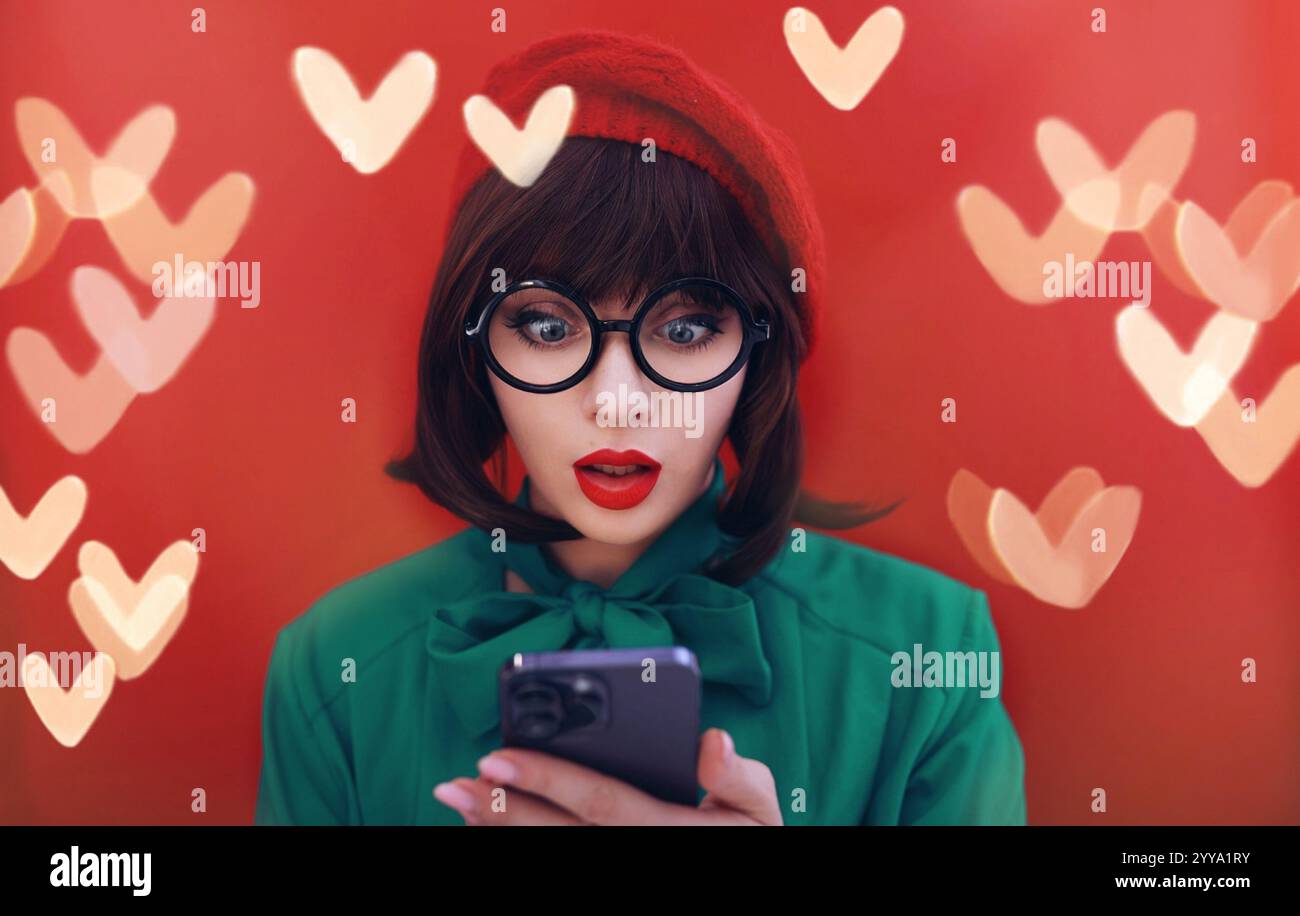 a girl with a bob hairstyle is holding a bilge in her hands. The girl ...