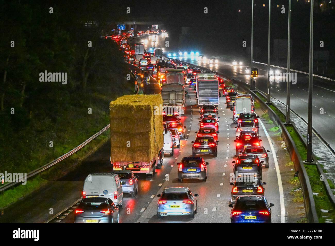 Exeter, Devon, UK. 20th December 2024. Traffic is almost at a ...