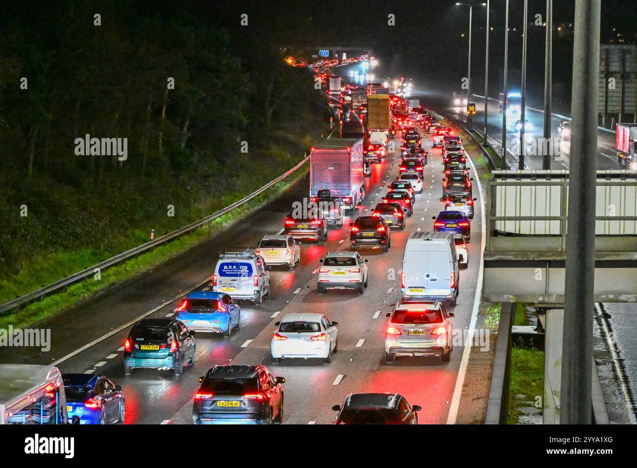 Exeter, Devon, UK. 20th December 2024. Traffic is almost at a ...