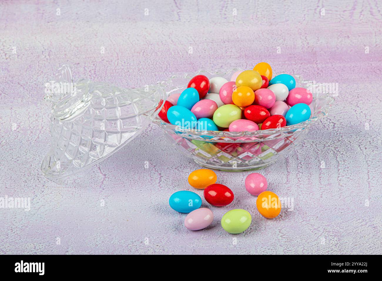 Colorful almond candy. Small colorful candies with almonds inside ...