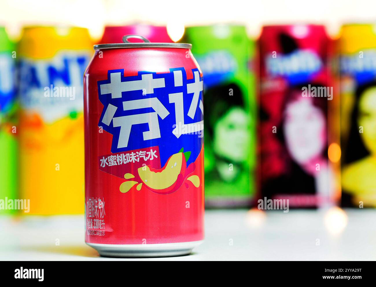 In this photo illustration, a can of peach-flavoured Fanta made in ...