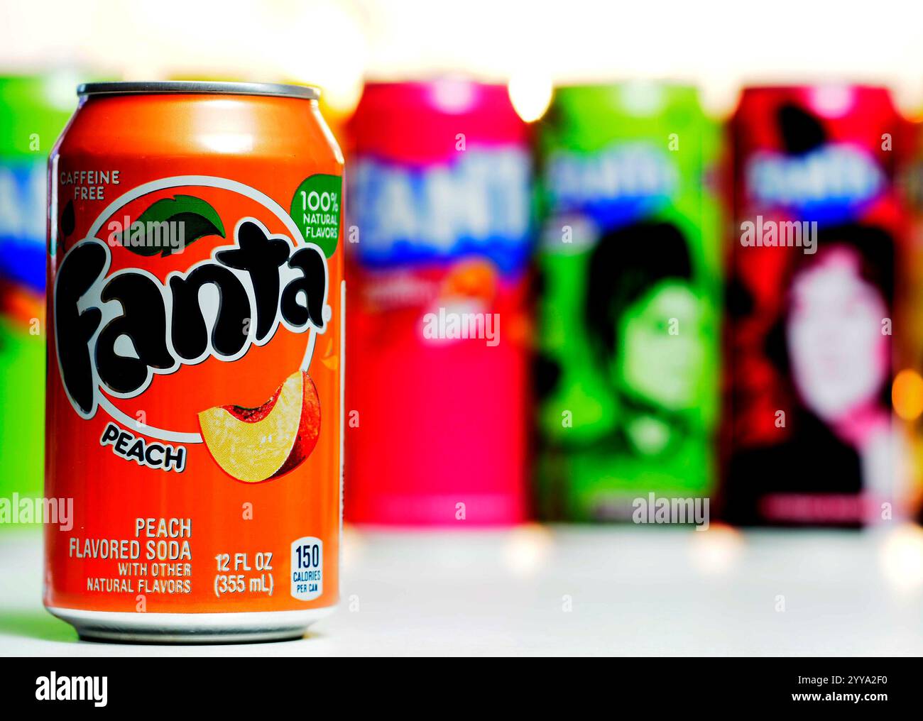 In this photo illustration, a can of Fanta with peach flavor. (Photo by ...