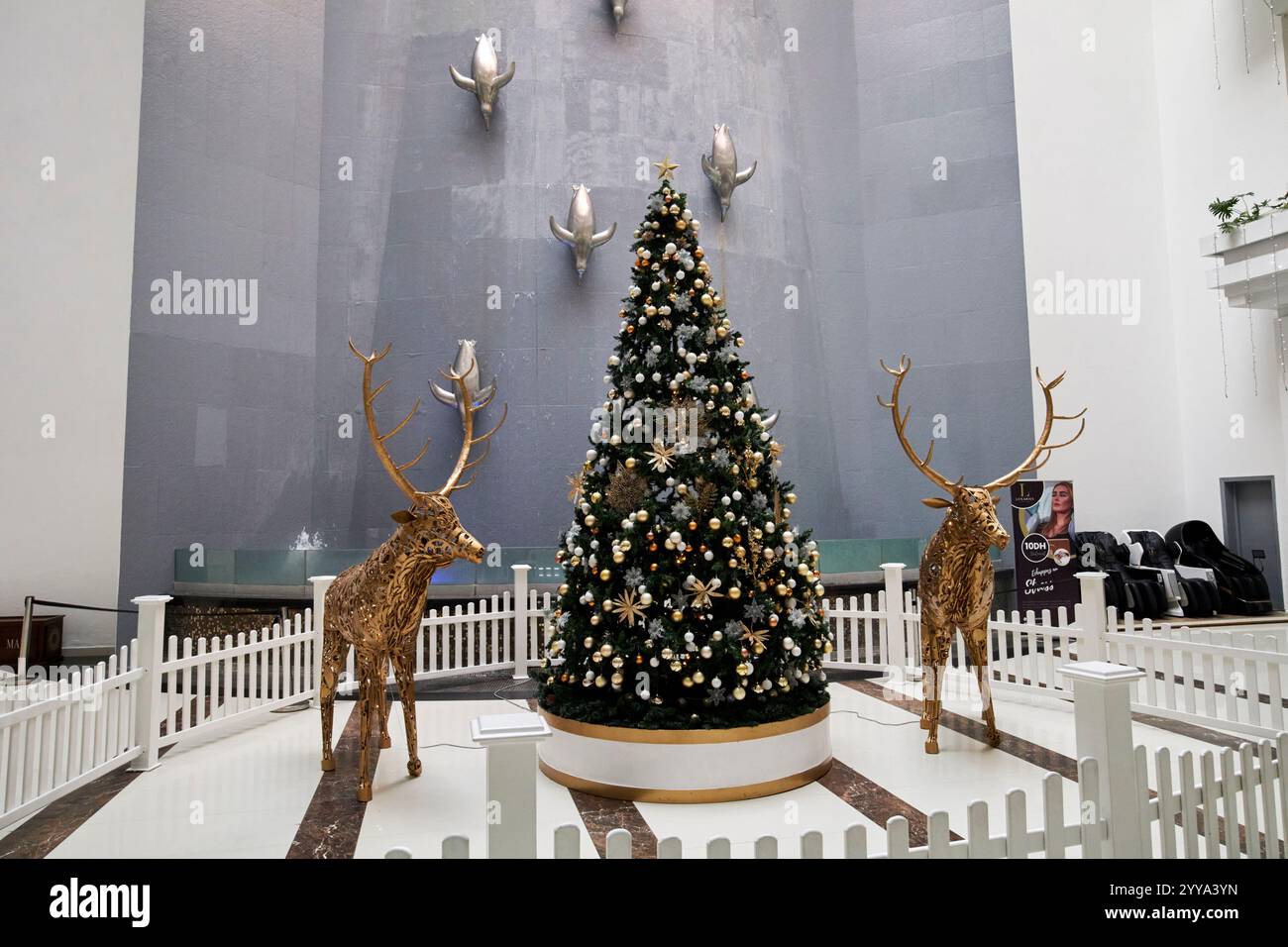 christmas tree and reindeer in the menara mall marrakesh, morocco Stock ...