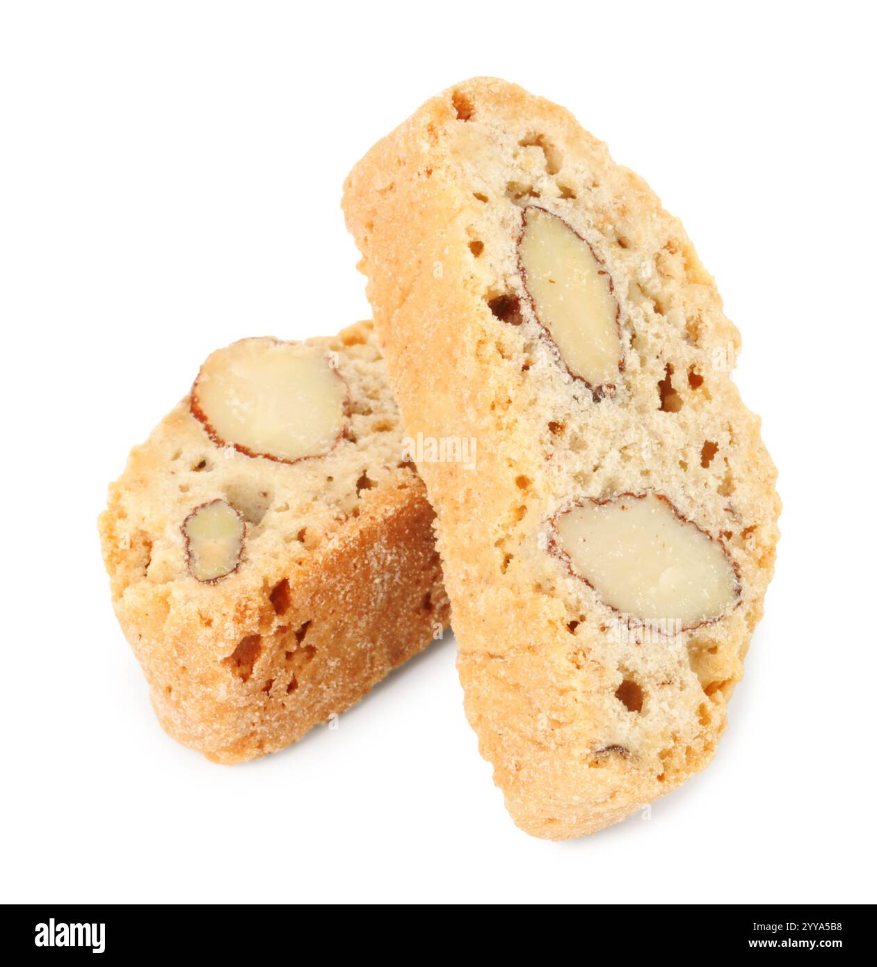 Traditional Italian almond biscuits (Cantucci) isolated on white Stock ...