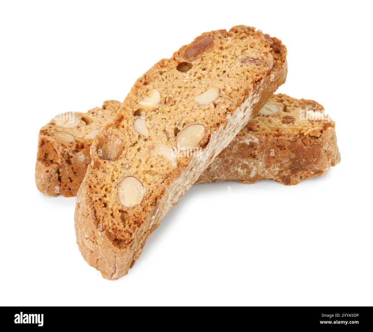 Traditional Italian almond biscuits (Cantucci) isolated on white Stock ...