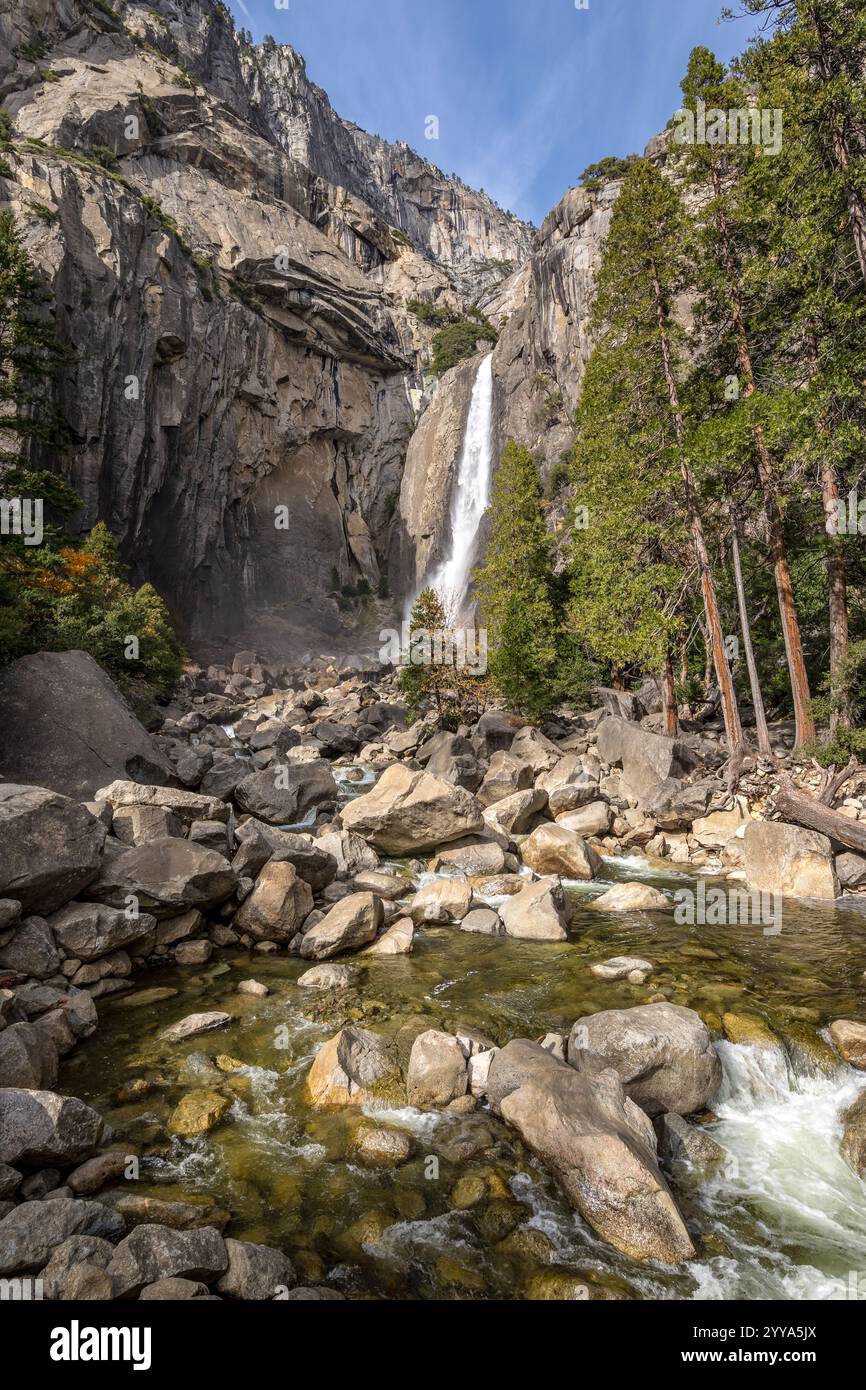 Discover the stunning Lower Yosemite Falls, where water flows over ...