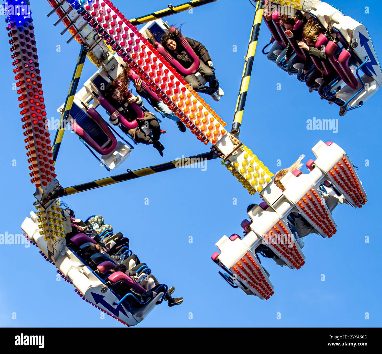 Local people are out having fun riding the Freak Out Carnival ...