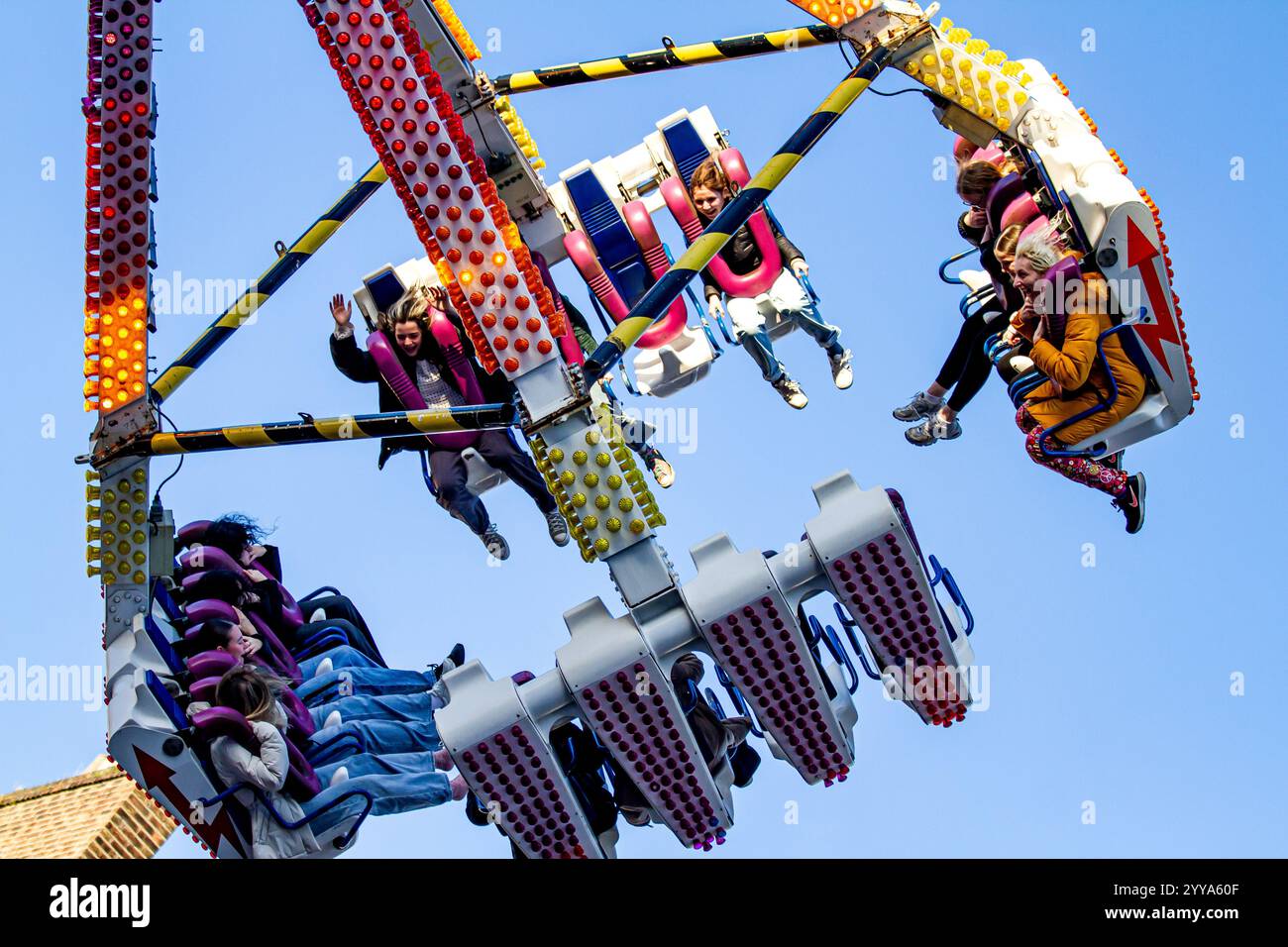 Local people are out having fun riding the Freak Out Carnival ...