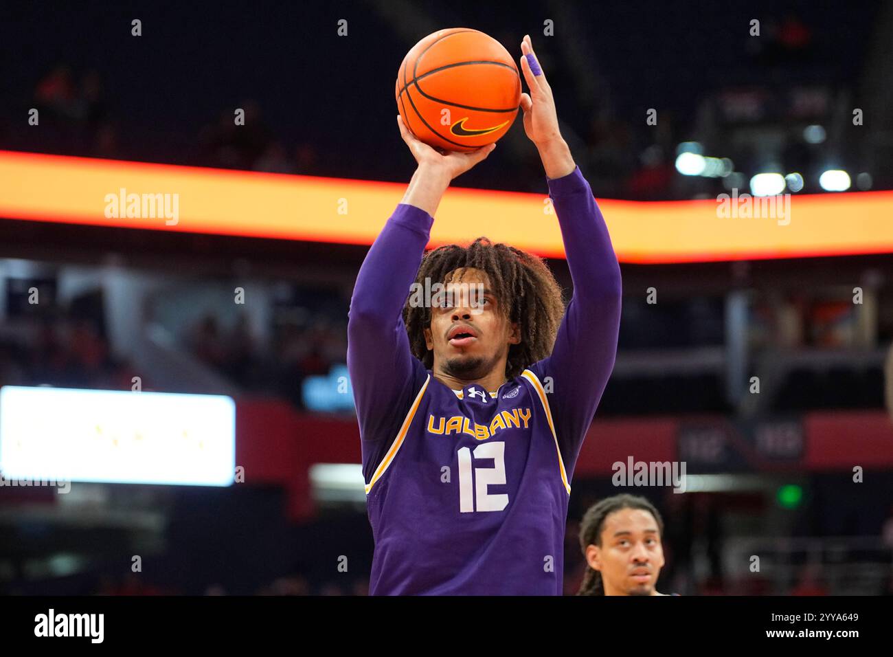 SYRACUSE, NY - DECEMBER 10: UAlbany Great Danes Forward Justin Neely ...
