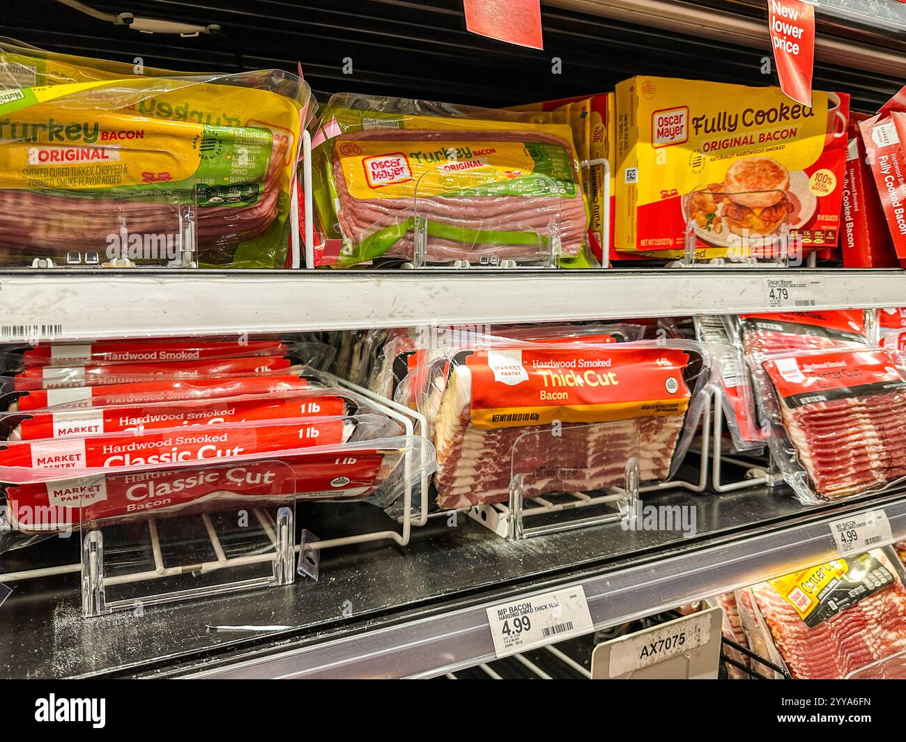 Bacon on a store shelf Stock Photo - Alamy