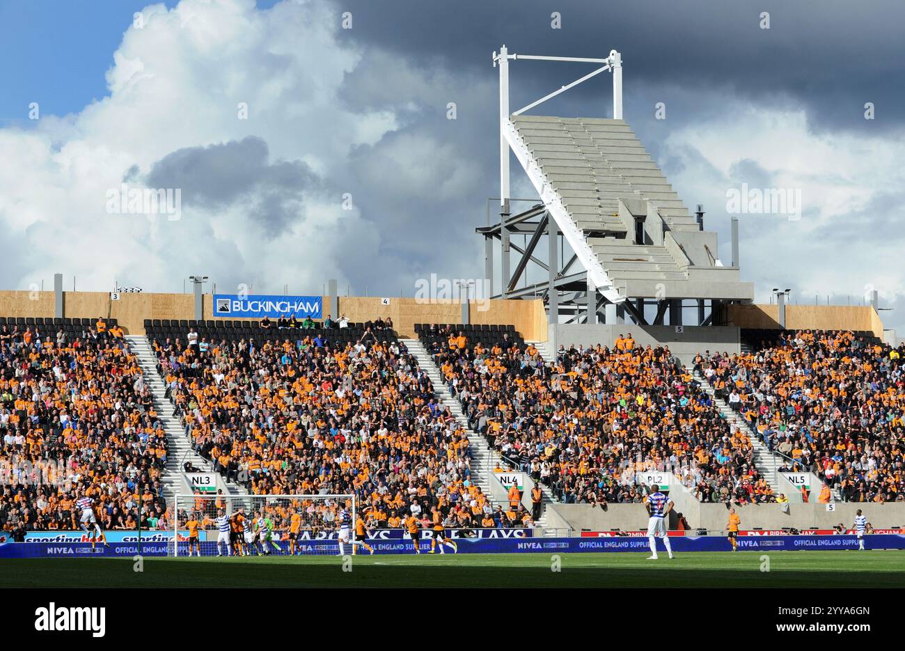 The new Stan Cullis stand under construction. Barclays Premier League ...