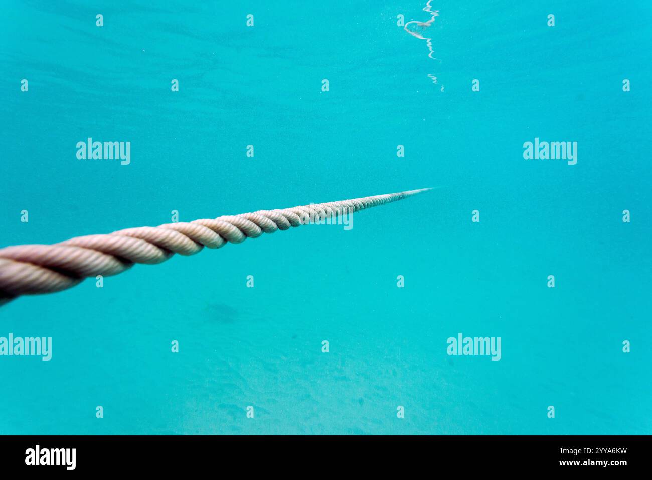 Anchor line at Espíritu Santo island beach, Sea of Cortés, Baja ...