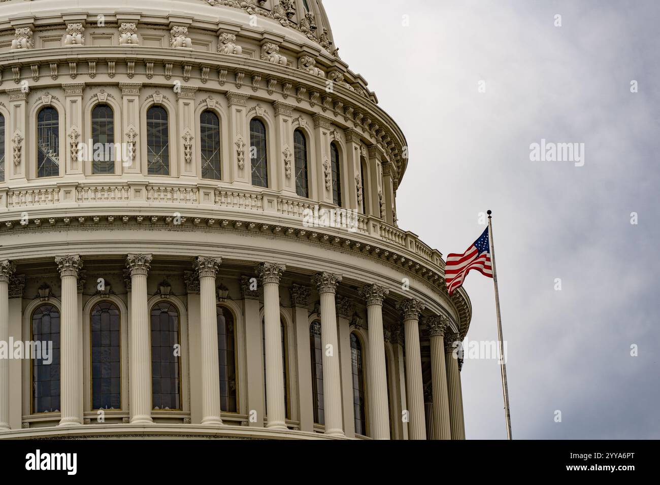 Washington DC: October 26, 2024: Cloudy skies over the US Capitol ...