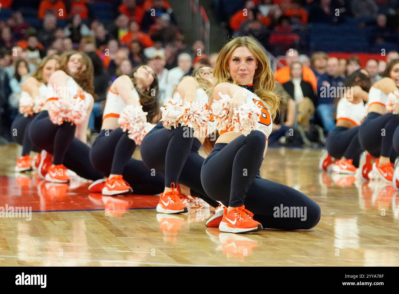 SYRACUSE, NY - DECEMBER 10: The Syracuse Orange Cheerleaders performs ...