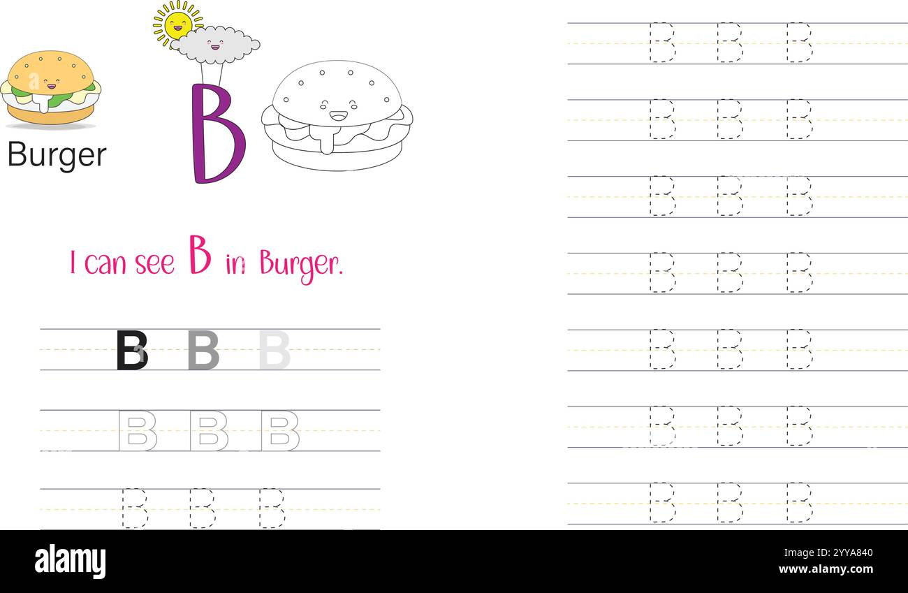 Cute coloring page writing Cut Out Stock Images & Pictures - Alamy