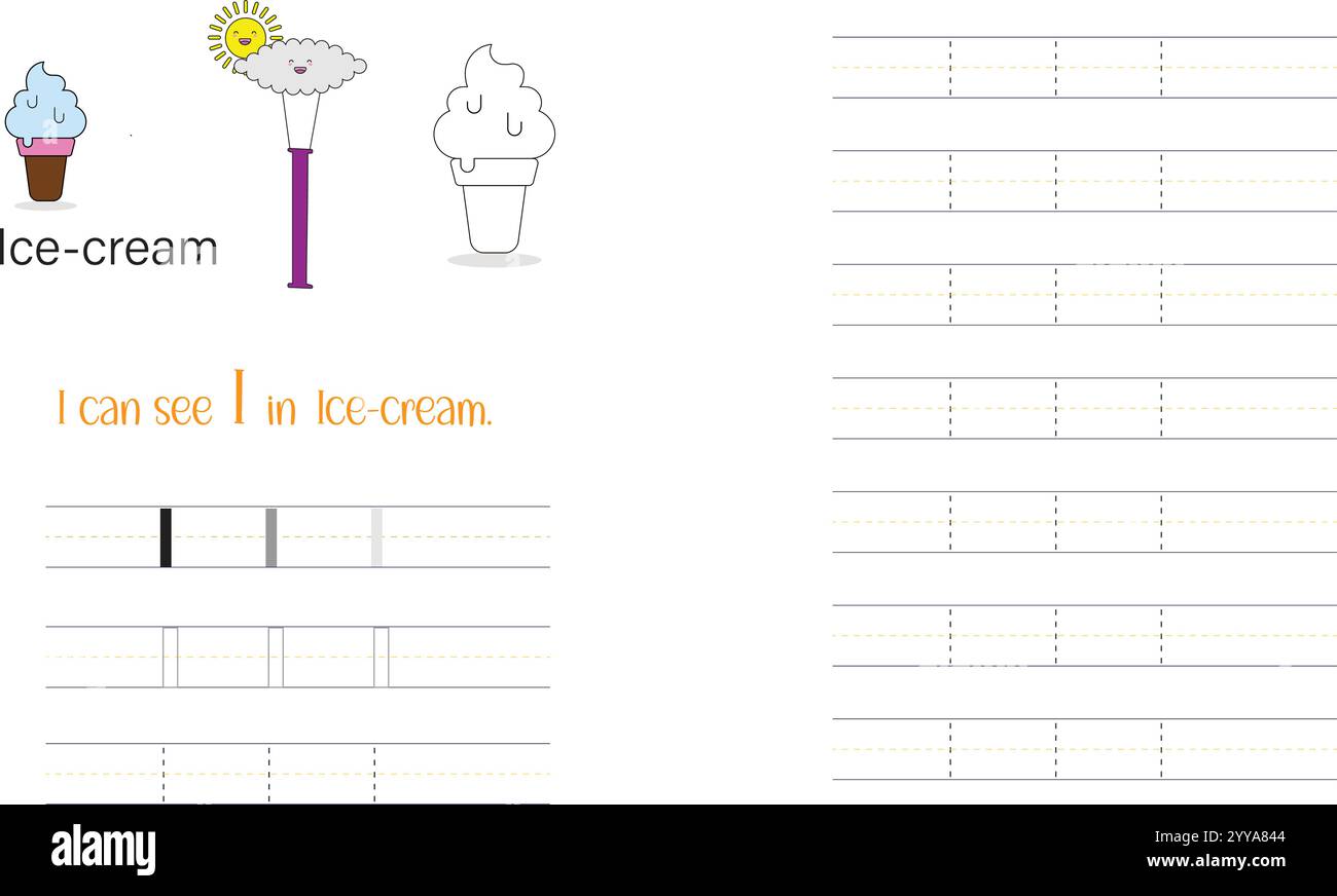 Cute coloring page writing Cut Out Stock Images & Pictures - Alamy