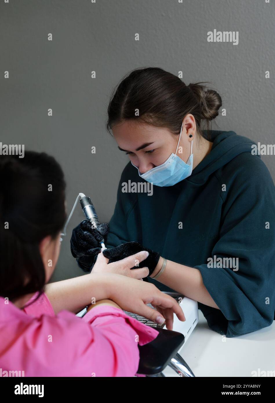 Manicure, Nails Polish Procedure. Professional hardware manicure using ...