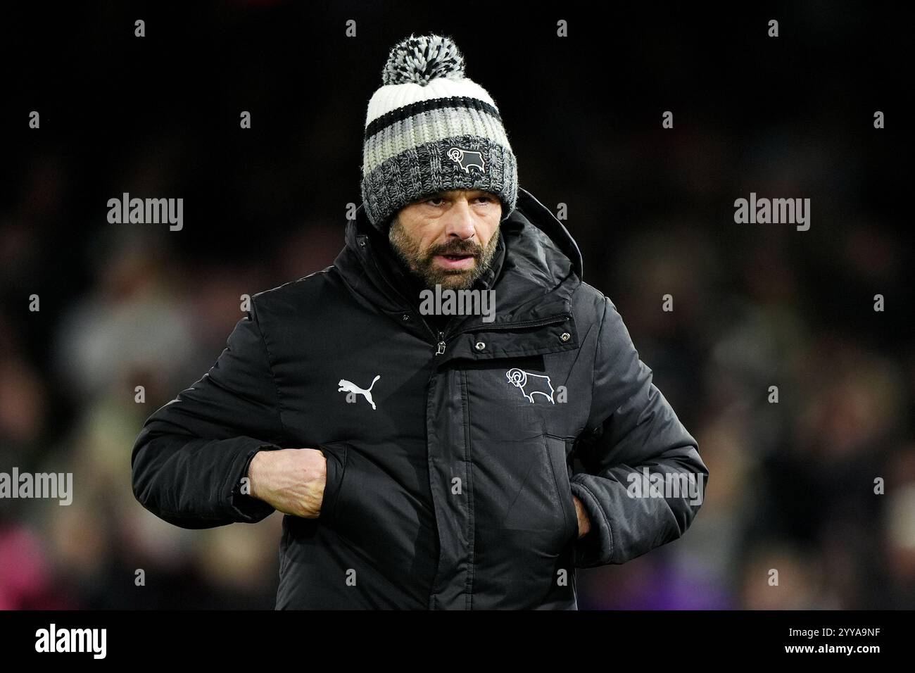 Derby County manager Paul Warne ahead of the Sky Bet Championship match ...