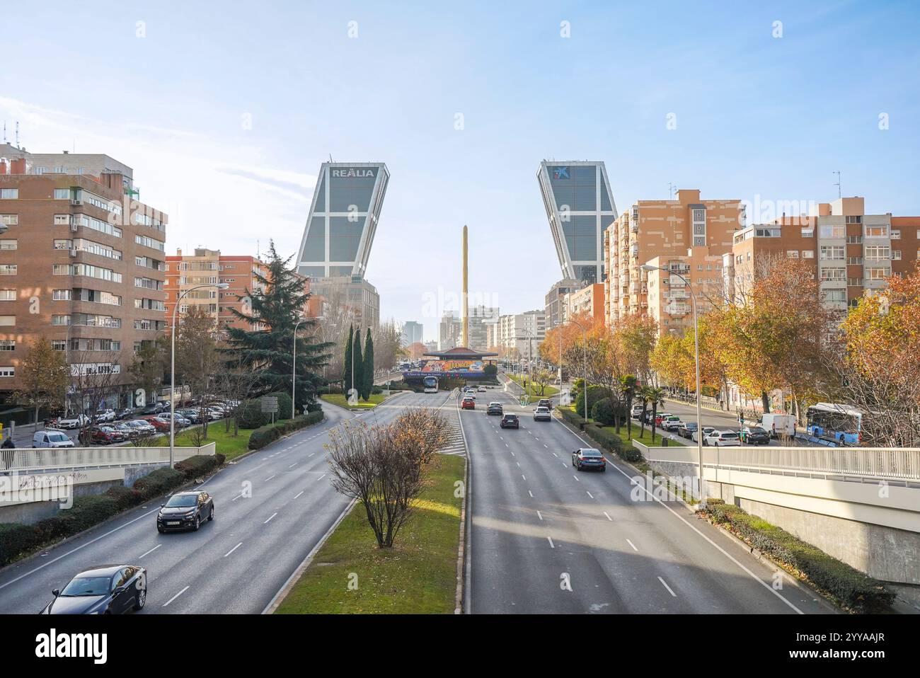 Twin office buildings Torre Realia, Puerta de europa, Gate of Europe ...