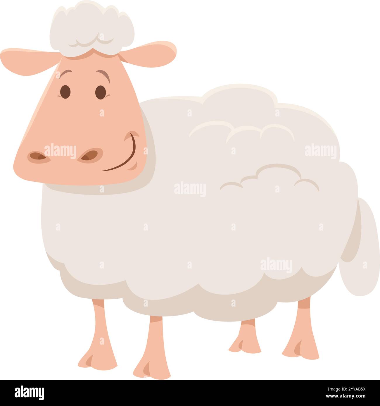 Cartoon illustration of cute sheep farm animal character Stock Vector ...