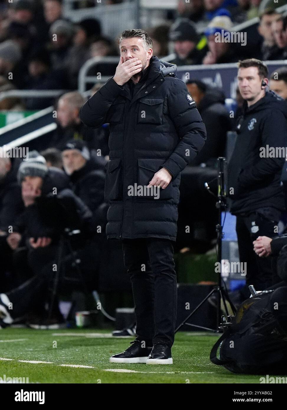 Luton Town manager Rob Edwards reacts on the touchline during the Sky ...