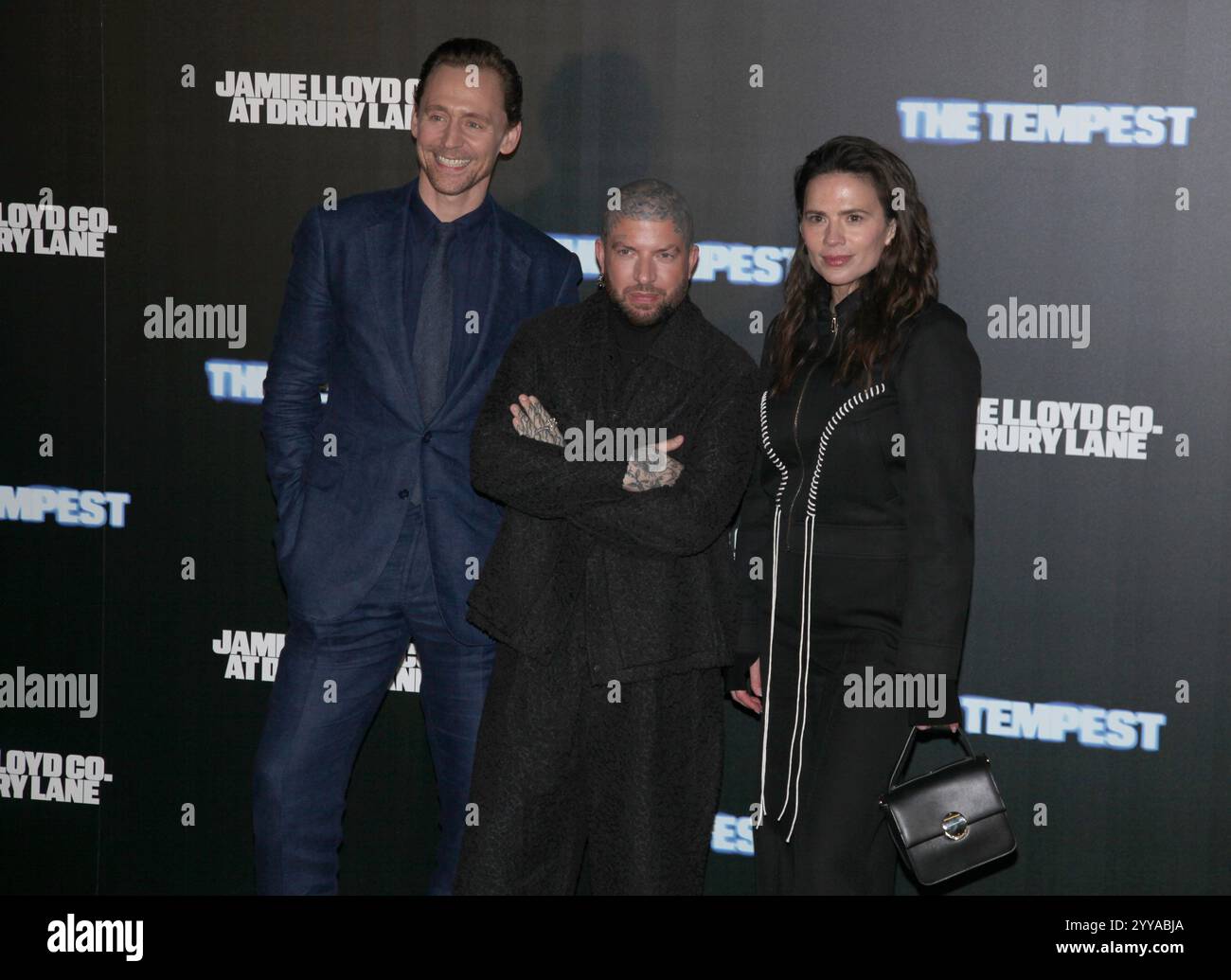 London, UK. Tom Hiddleston, Jamie Lloyd and Hayley Atwell at The ...