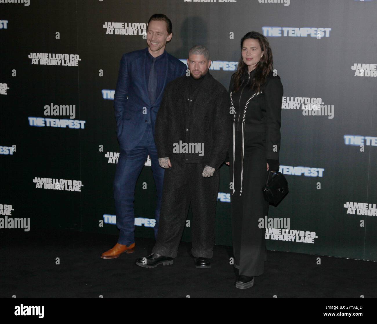 London, UK. Tom Hiddleston, Jamie Lloyd and Hayley Atwell at The ...