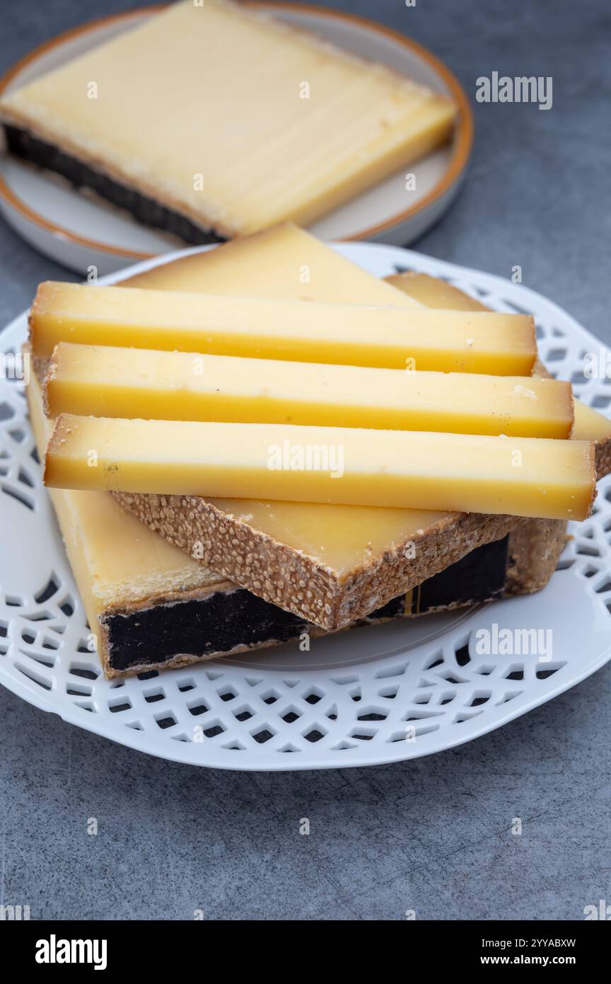 French yellow cheese Comte, varieties unpasteurised cow milk Prestige ...