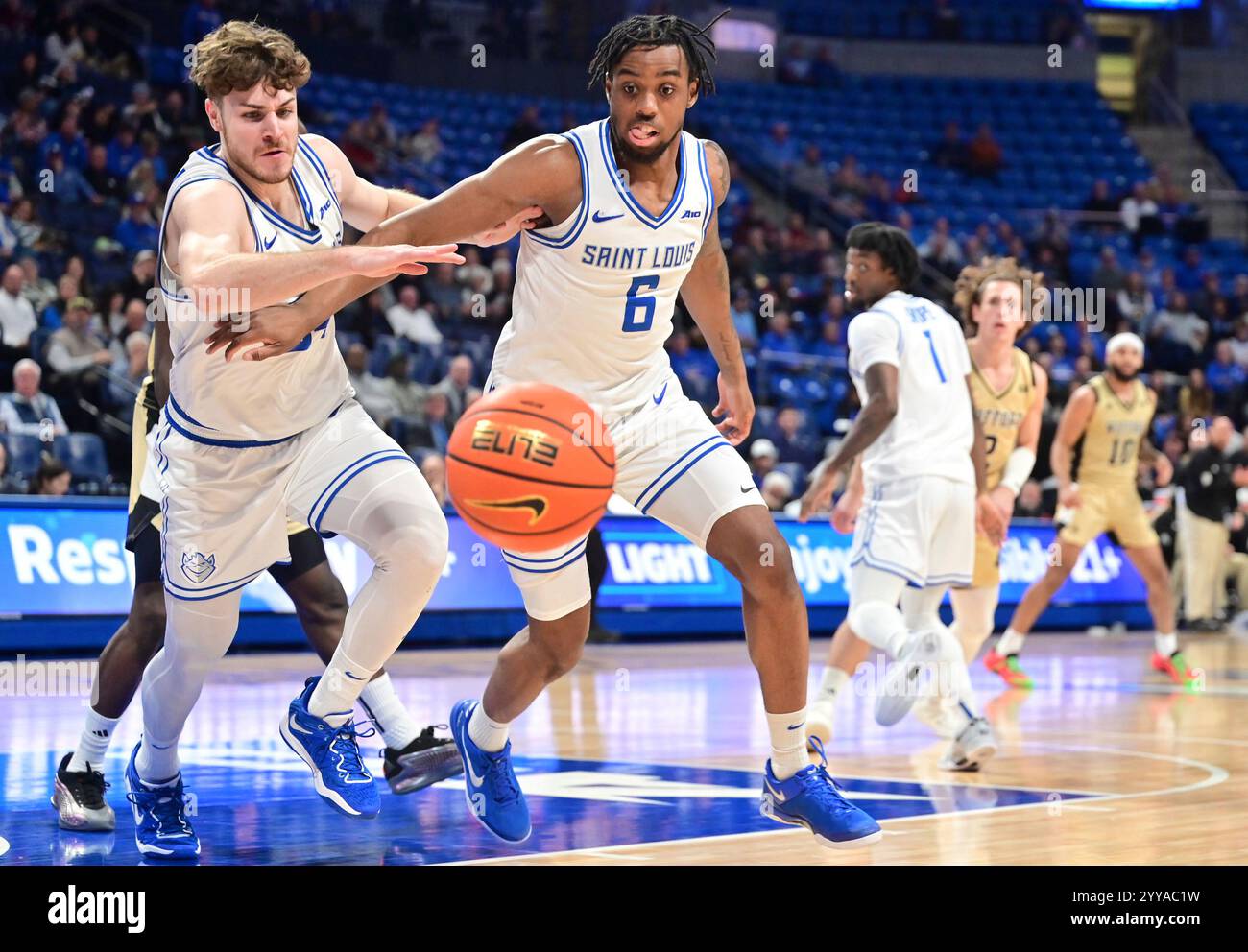 ST. LOUIS, MO - DECEMBER 18: Saint Louis guard Gibson Jimerson (24) and ...