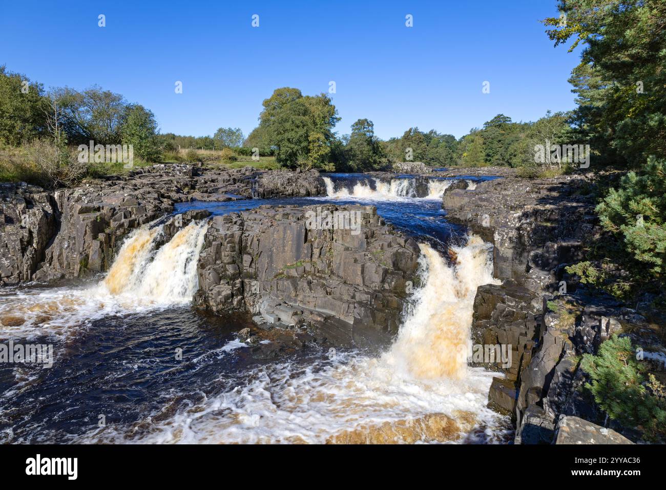 Low Force Waterfall, Upper Teesdale, County Durham, England, UK Stock ...