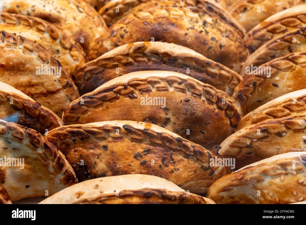 Traditional Spanish and Latin American pies empanadas with different ...