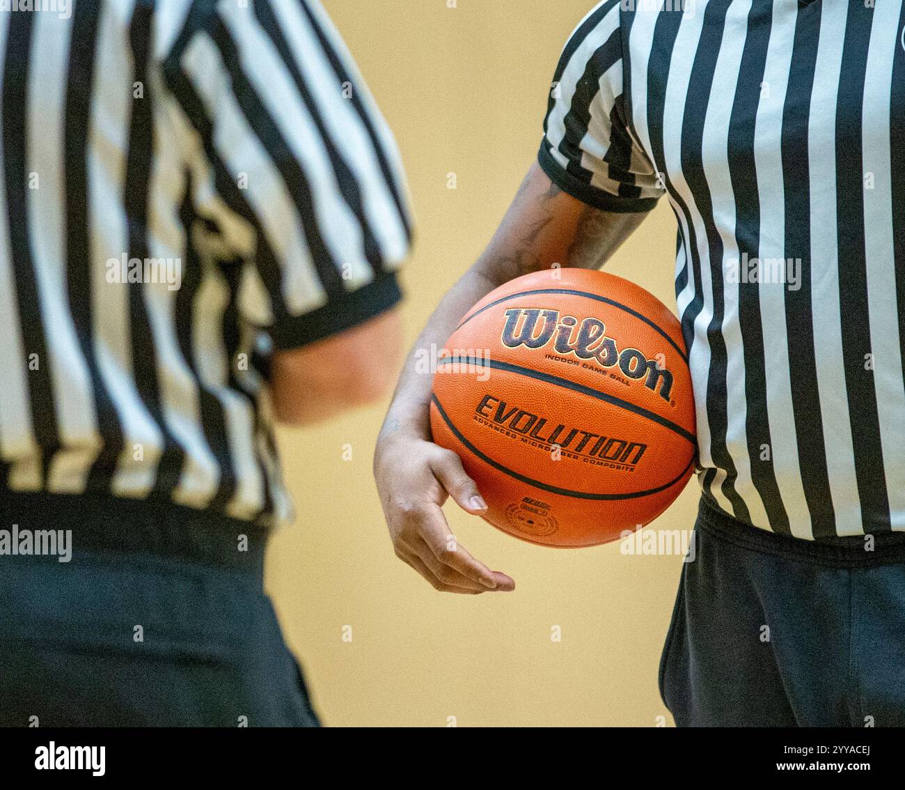 Basketball referees during a timeout Stock Photo - Alamy