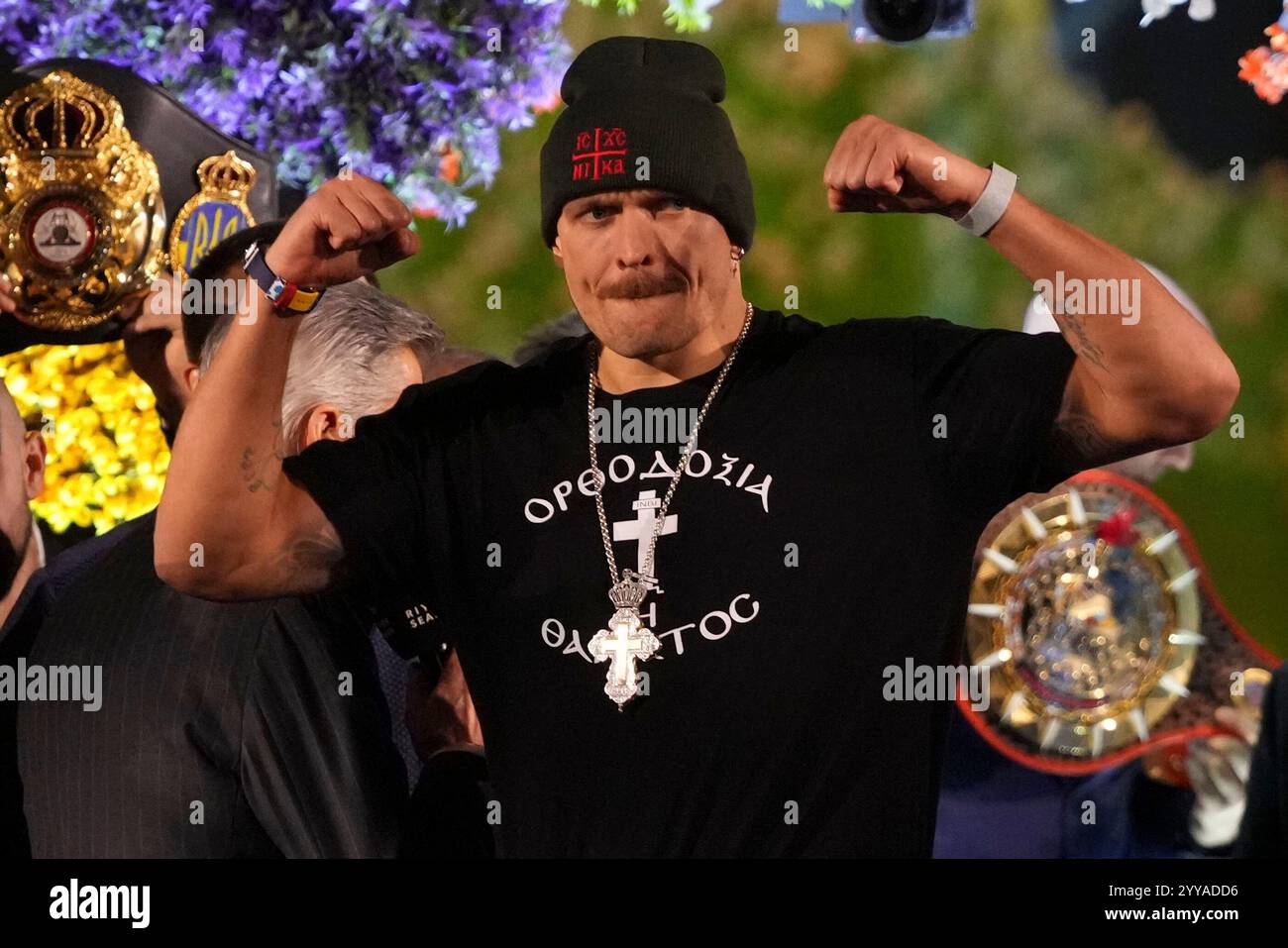World Champion Ukraine's Oleksandr Usyk poses for a photo during the ...