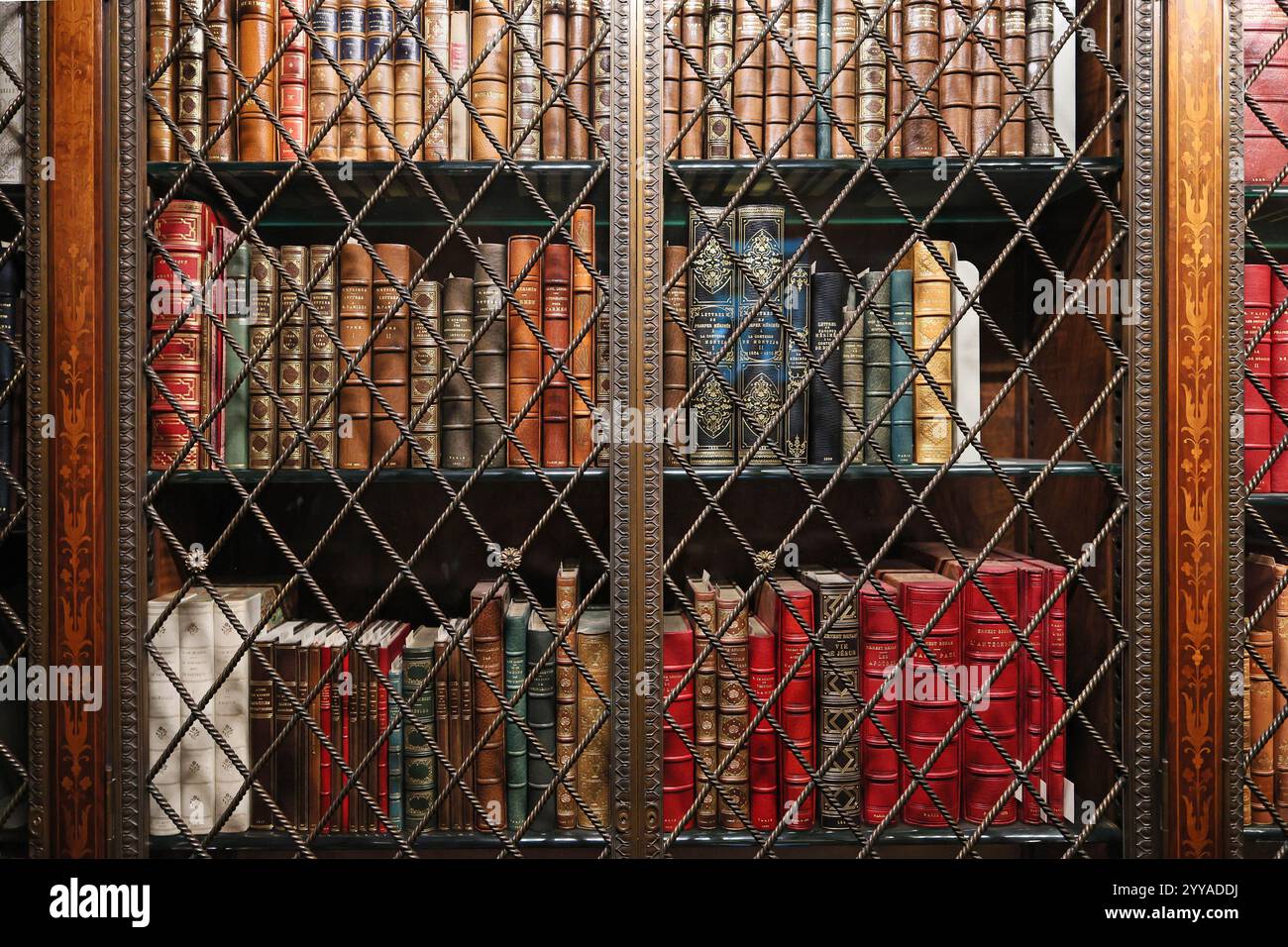 Locked bookcase at the J.P. Morgan Library Stock Photo - Alamy