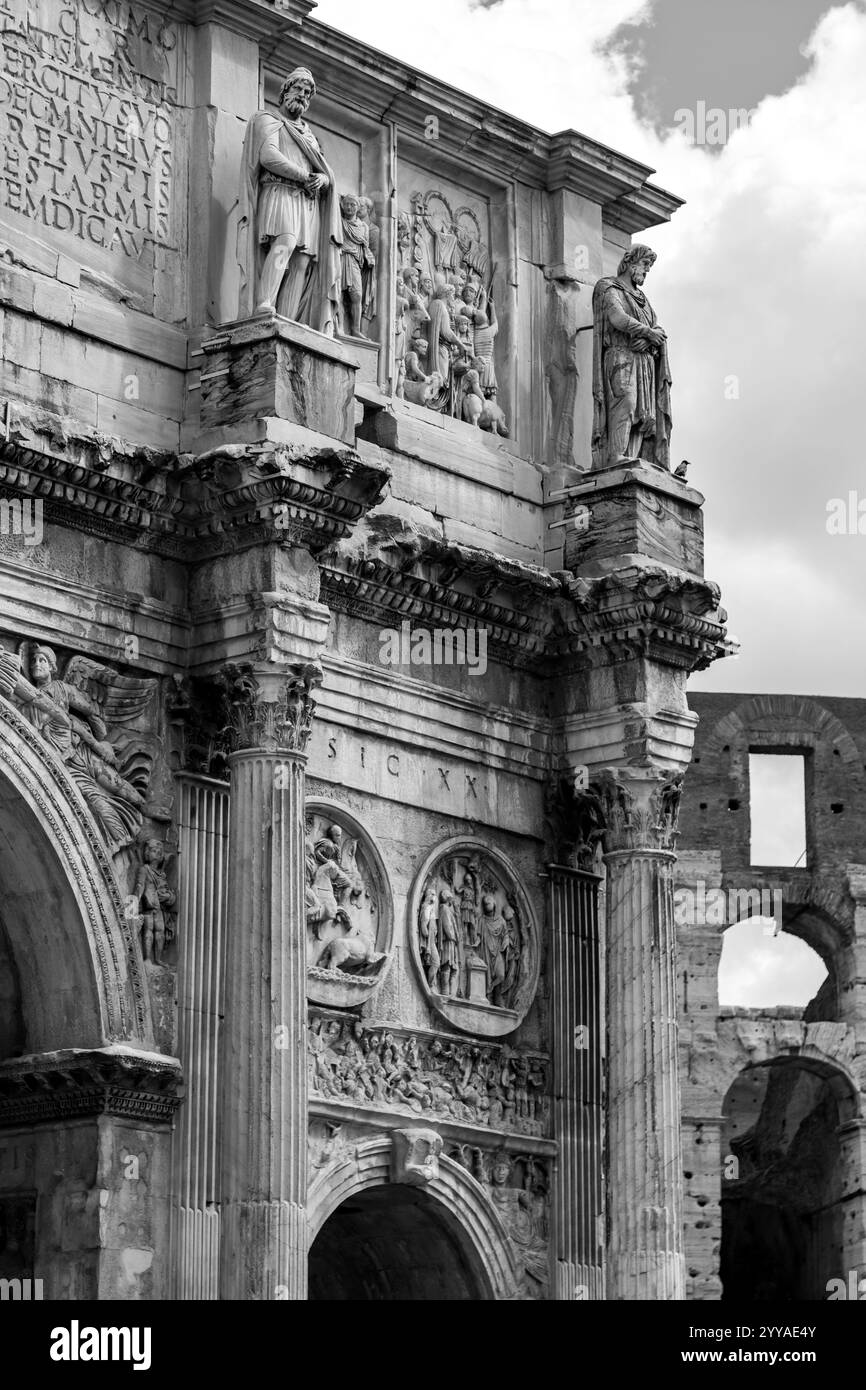 Rome, Italy - April 7, 2019: The Arch of Constantine is a triumphal ...