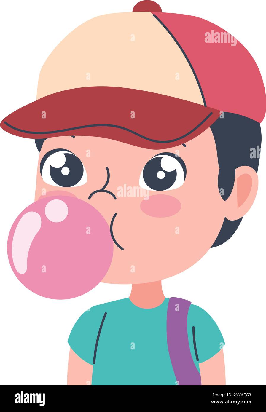 cute boy chewing gum Stock Vector Image & Art - Alamy