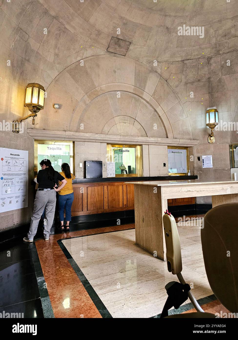 Mexico City, Mexico - Jul 12 2024: Banco de Mexico Museum in the main building of CDMX with the ...