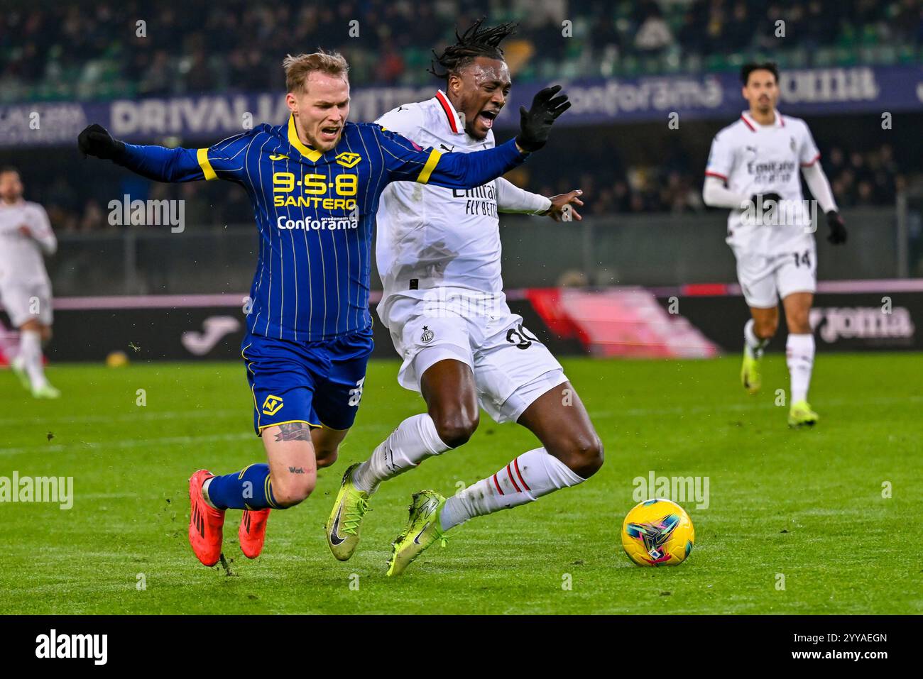 Verona, Italy. 20th Dec, 2024. Milan's Tammy Abraham and Hellas Verona ...