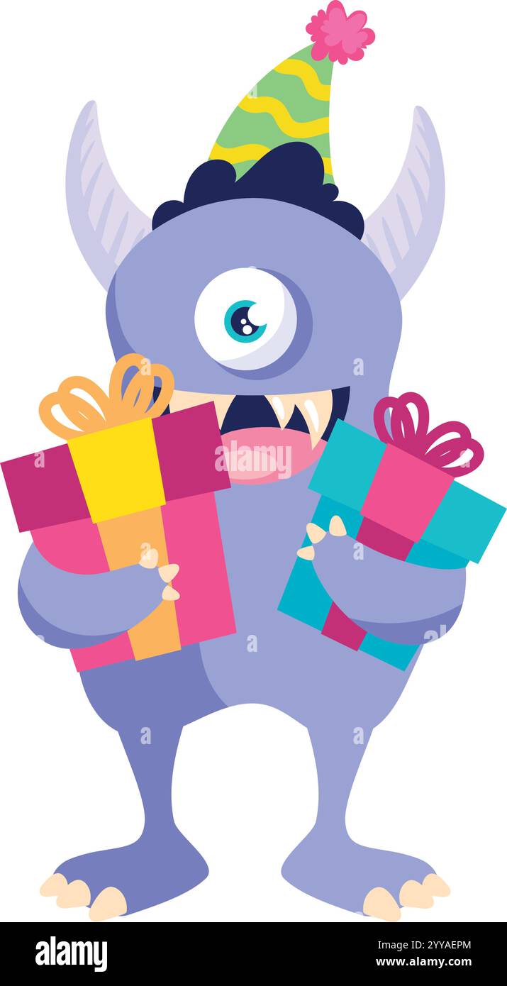 comic monster birthday party Stock Vector Image & Art - Alamy