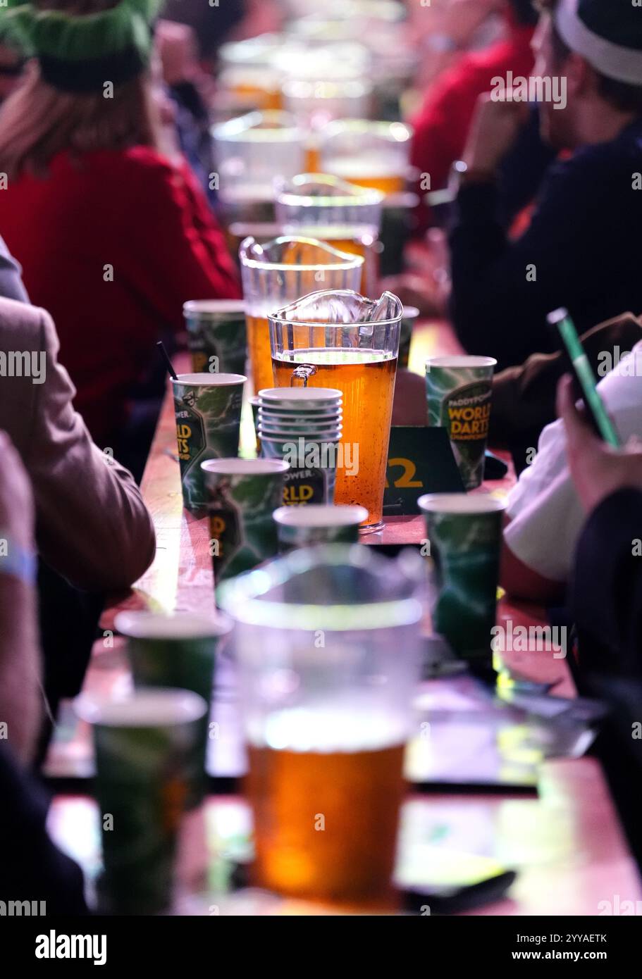 A general view of alcohol during day six of the Paddy Power World Darts ...