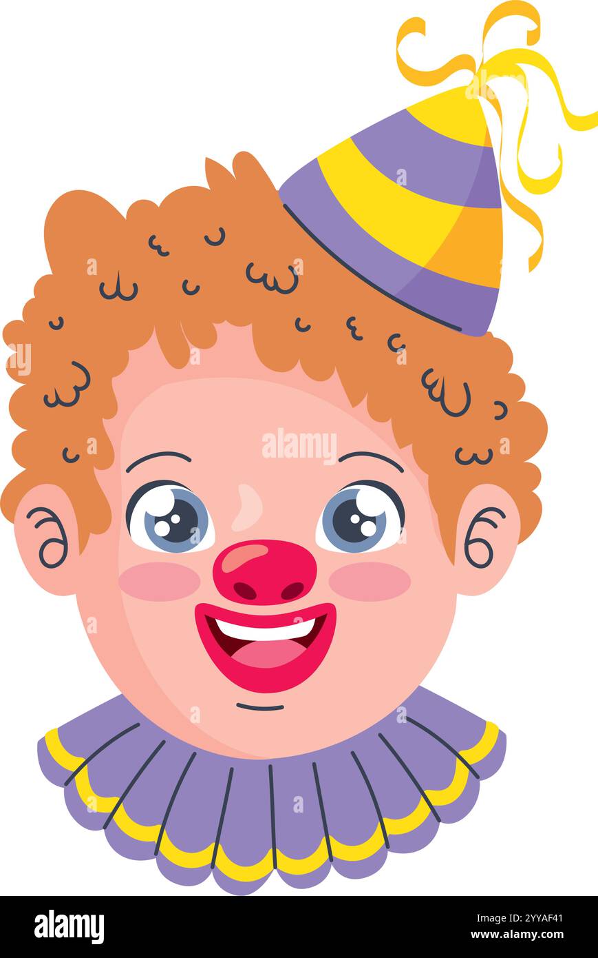 happy clown head cartoon Stock Vector Image & Art - Alamy