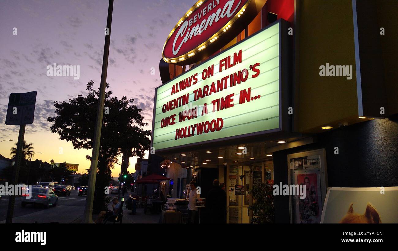 Beverly Cinema marquee announcing director and owner of the theatre ...