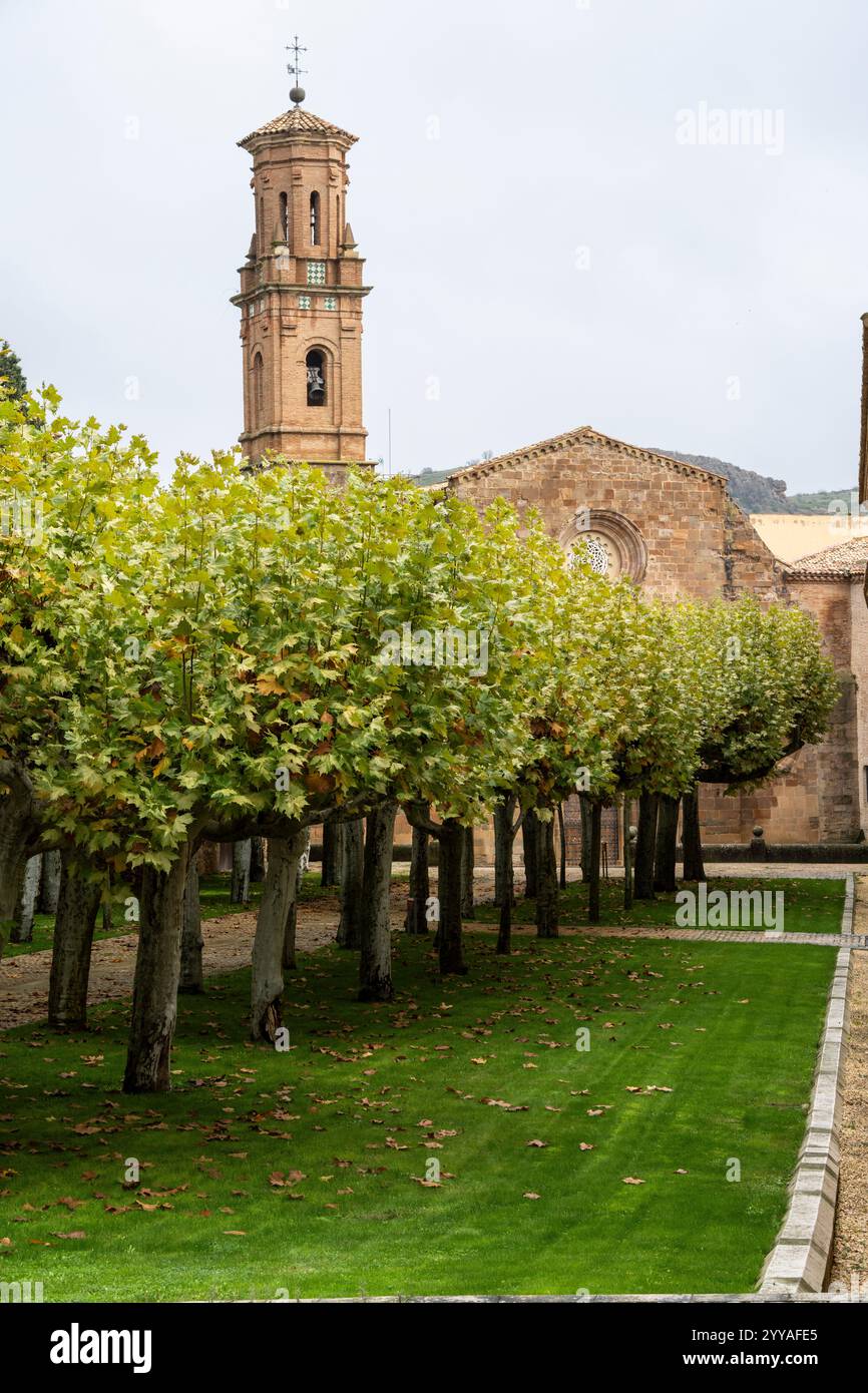 tree-lined walk leading to the church door, Royal monastery of Santa ...